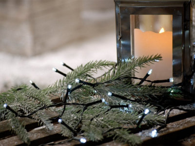 Battery Operated Timer lights - White - 200 LEDs