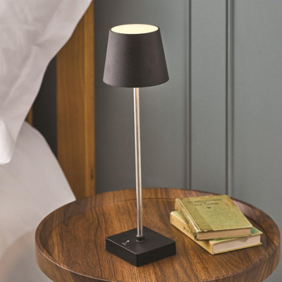 Battery or USB Operated Table Lamp - Modern Portable Cordless LED Light ...
