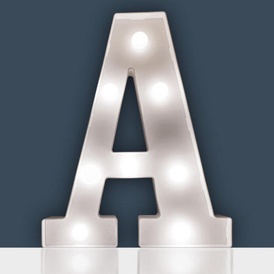 Battery Powered 3D Letter A LED Light - Freestanding or Wall Mounted ...