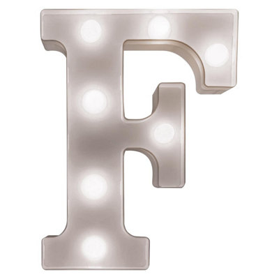 Battery Powered 3D Letter F LED Light - Freestanding or Wall Mounted ...