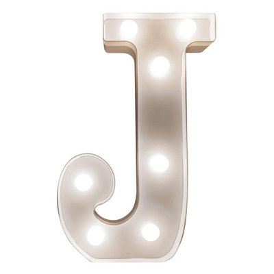 Battery Powered 3D Letter J LED Light - Freestanding or Wall Mounted ...