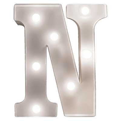 Battery Powered 3D Letter N LED Light - Freestanding or Wall Mounted ...