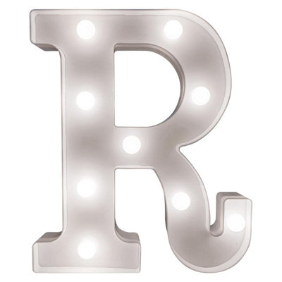 Battery Powered 3D Letter R LED Light - Freestanding or Wall Mounted ...