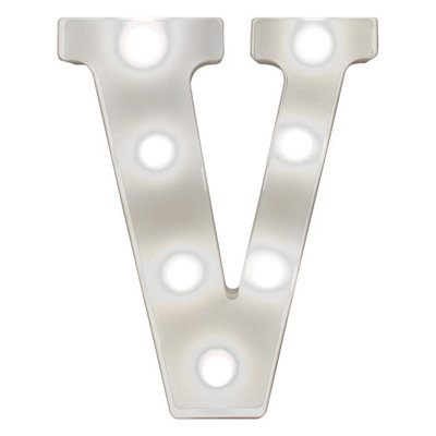 Battery Powered 3D Letter V LED Light - Freestanding or Wall Mounted ...