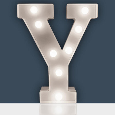 Battery Powered 3D Letter Y LED Light - Freestanding or Wall Mounted ...