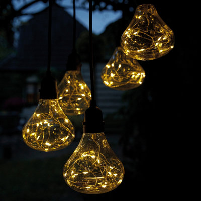Battery Powered Bubbles 5 Drop Pendant Light with Warm White LED's ...