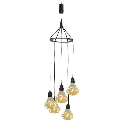 Battery Powered Bubbles 5 Drop Pendant Light with Warm White LED's ...