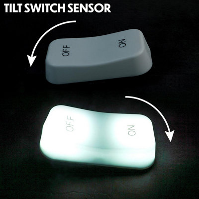 Battery Powered Rocker Night Light - Bedroom Side Table Lamp with 8 ...