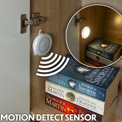 Battery Powered Round Motion Sensor LED Night Light - 50 Lumen Portable ...