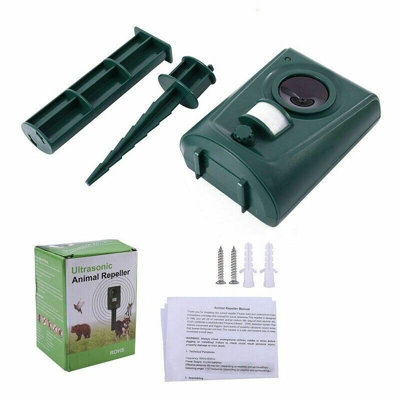 Battery Ultrasonic Garden Deterrent Repeller Animal Bird Cat Scarer ...