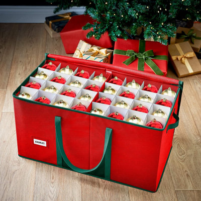 Bauble Storage Box Red 128 Bauble Xmas Decoration Storage