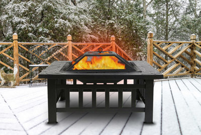 BBQ 3-in-1 Large Square Fire Pit