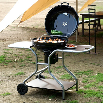 BBQ Grill Portable Trolley Charcoal Kettle Bowl Smoker Barbecue with ...
