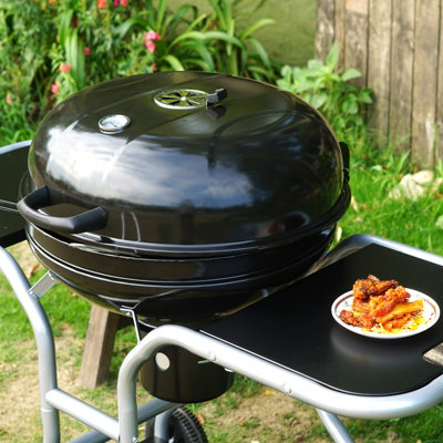 BBQ Grill Portable Trolley Charcoal Kettle Bowl Smoker Barbecue with ...