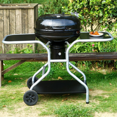 BBQ Grill Portable Trolley Charcoal Kettle Bowl Smoker Barbecue with ...