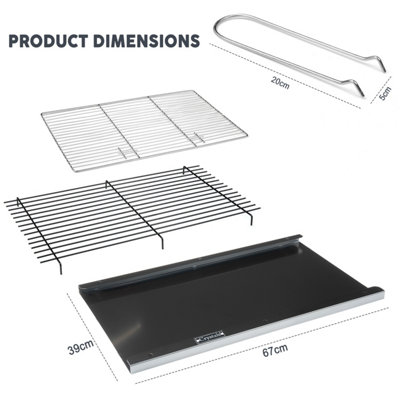 BBQ GRILL TRAY WITH ASH PAN 67CM CHROME RACK DIY SET