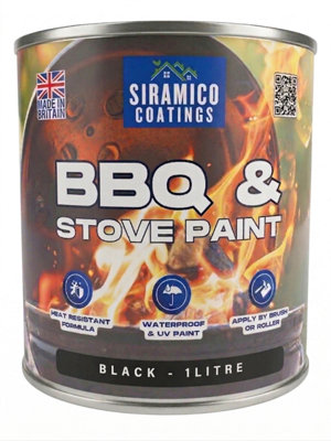 BBQ & STOVE PAINT BLACK - HIGH TEMPERATURE PAINT 1000C - 1 Litre | DIY ...