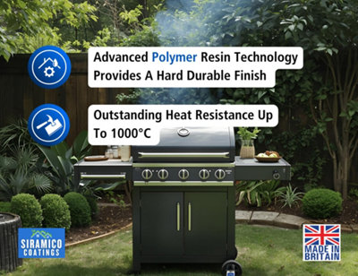 BBQ & STOVE PAINT BLACK - HIGH TEMPERATURE PAINT 1000C - 1 Litre