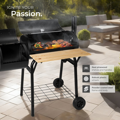 BBQ with temperature display - black