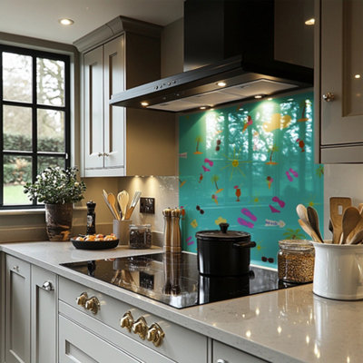 Beach Cartoons Splash Back designer style