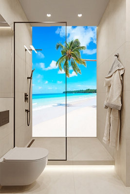 Beach Scene Shower Panel - Large, High Quality Shower Panel - 0.9m x 2.4m