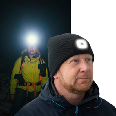 Beanie-X 200 Lumens Knitted Hat with Integrated Rechargeable LED Head ...