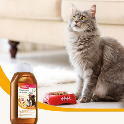 Beaphar Flaxseed Oil Supplement for Cats and Dogs 430ml - Pack of 6