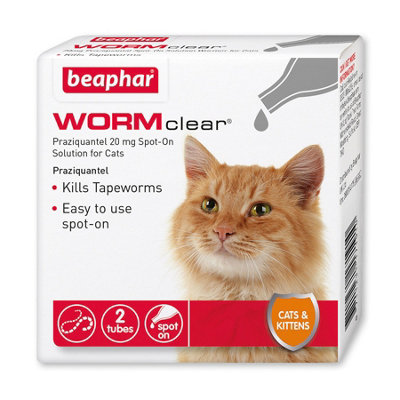 Beaphar Wormclear Spot On Wormer For Cats 2 Pipette - Pack of 6