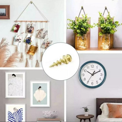 Bear Claw Picture Hanging Screws Gold Plasterboard Hanger for Frames ...