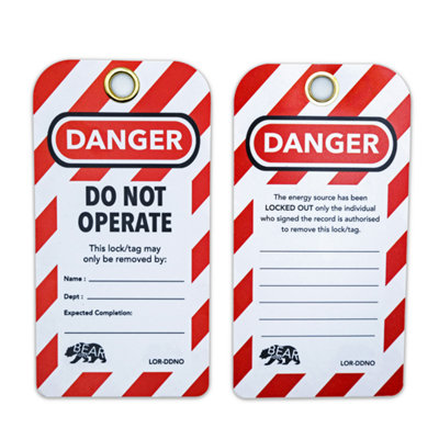 BearLOTO DO NOT OPERATE Safety Sign 30 Pack