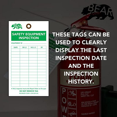 Shop BearLOTO Safety Equipment Inspection Tag Green 20 Pack