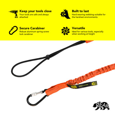 BearTOOLS 3 Foot Orange Safety Lanyard 3 Pack