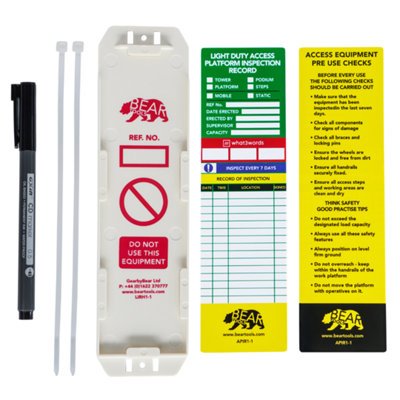 BearTOOLS Platform Inspection Holder + 2 Inserts + Marker | DIY at B&Q