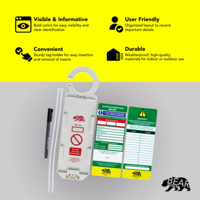 BearTOOLS Scaffold Inspection Holder + 2 Inserts + Marker