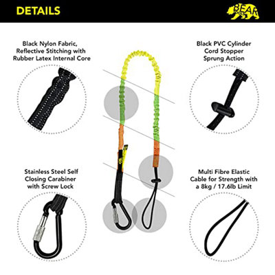 BearTOOLS Screw Lock Multi Coloured Safety Lanyard 4 Pack