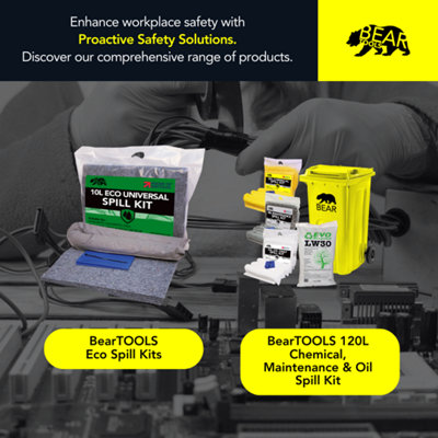 BearTOOLS Spill Control Yellow Chemical Absorbent Sheet 200 Sheets