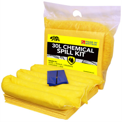 BearTOOLS Spill Control Yellow Chemical Kit 30L Capacity