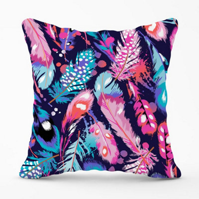 Beautiful Colourful Feathers Cushions 45cm x 45cm