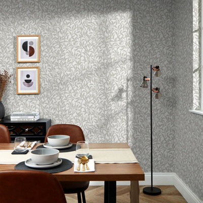 Beauty Of Nature Wallpaper In Grey | DIY at B&Q