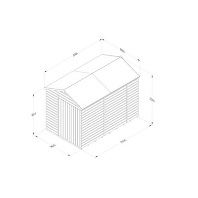 Beckwood 6x10 Apex Shed - No Windows - Double Door