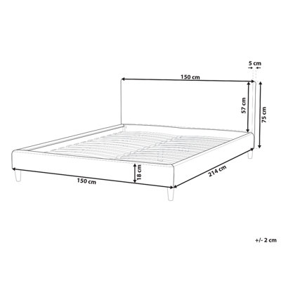 Bed Frame Cover Faux Leather FITOU 140 x 200 cm Brown