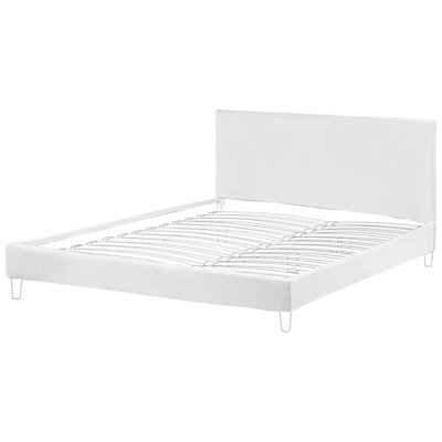 Bed Frame Cover Velvet FITOU 180 x 200 cm White