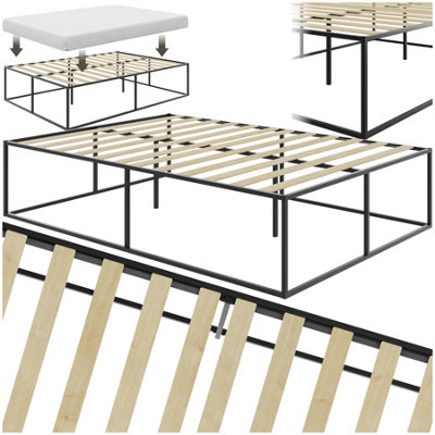 Bed Frame Kyoto - steel frame, flexible slats, storage space & 250 kg ...