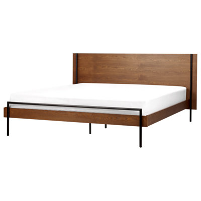 Bed LIBERMONT 180 x 200 cm (EU Super King) Dark Ash Wood