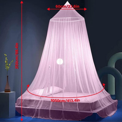 Bed Mosquito Net Bed Canopy for Adults Girls Pink Tulle Single Bed ...