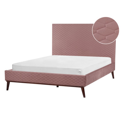 Bed Velvet BAYONNE 140 x 200 cm (EU Double) Pink