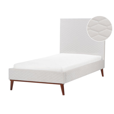 Bed Velvet BAYONNE 90 x 200 cm (EU Single) Off-White