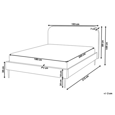Bed Velvet FLAYAT 180 x 200 cm (EU Super King) Grey
