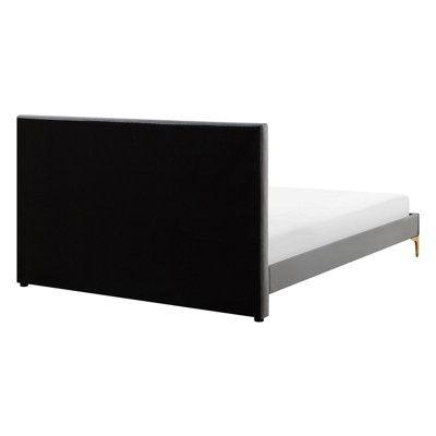 Bed Velvet LIMOUX 140 x 200 cm (EU Double) Grey