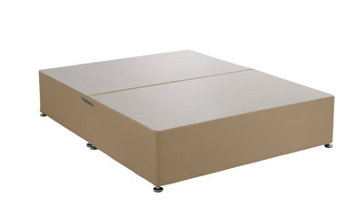 Bedmaster Natural Linen 2 Drawer Divan Base And Lined Headboard Super King
